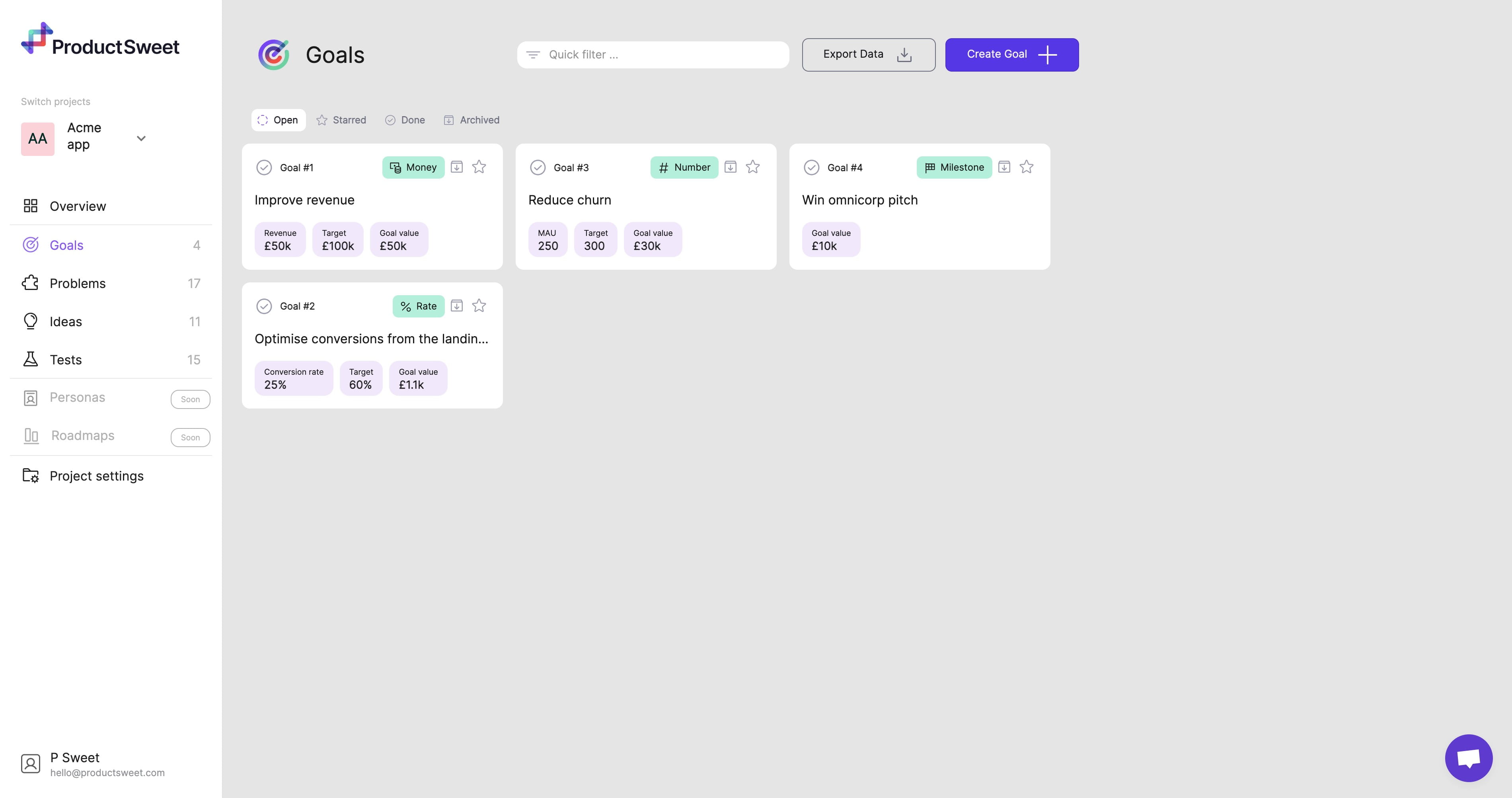 Creating a "Metric Goal"