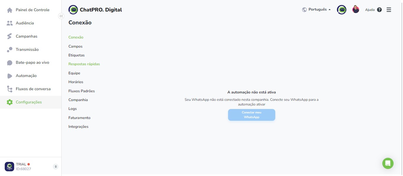 Como utilizar respostas rápidas no Bate-Papo Ao Vivo do ChatPro.digital