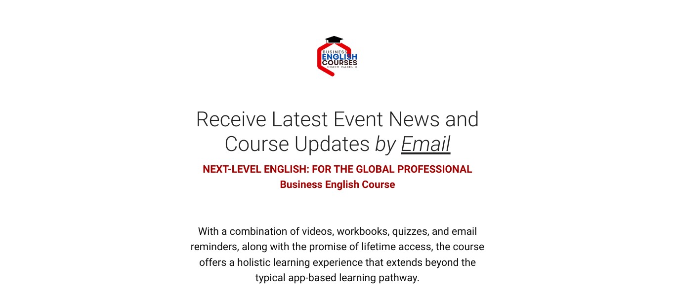 Step 2 - Receive Emails to Course (Next-Level English)