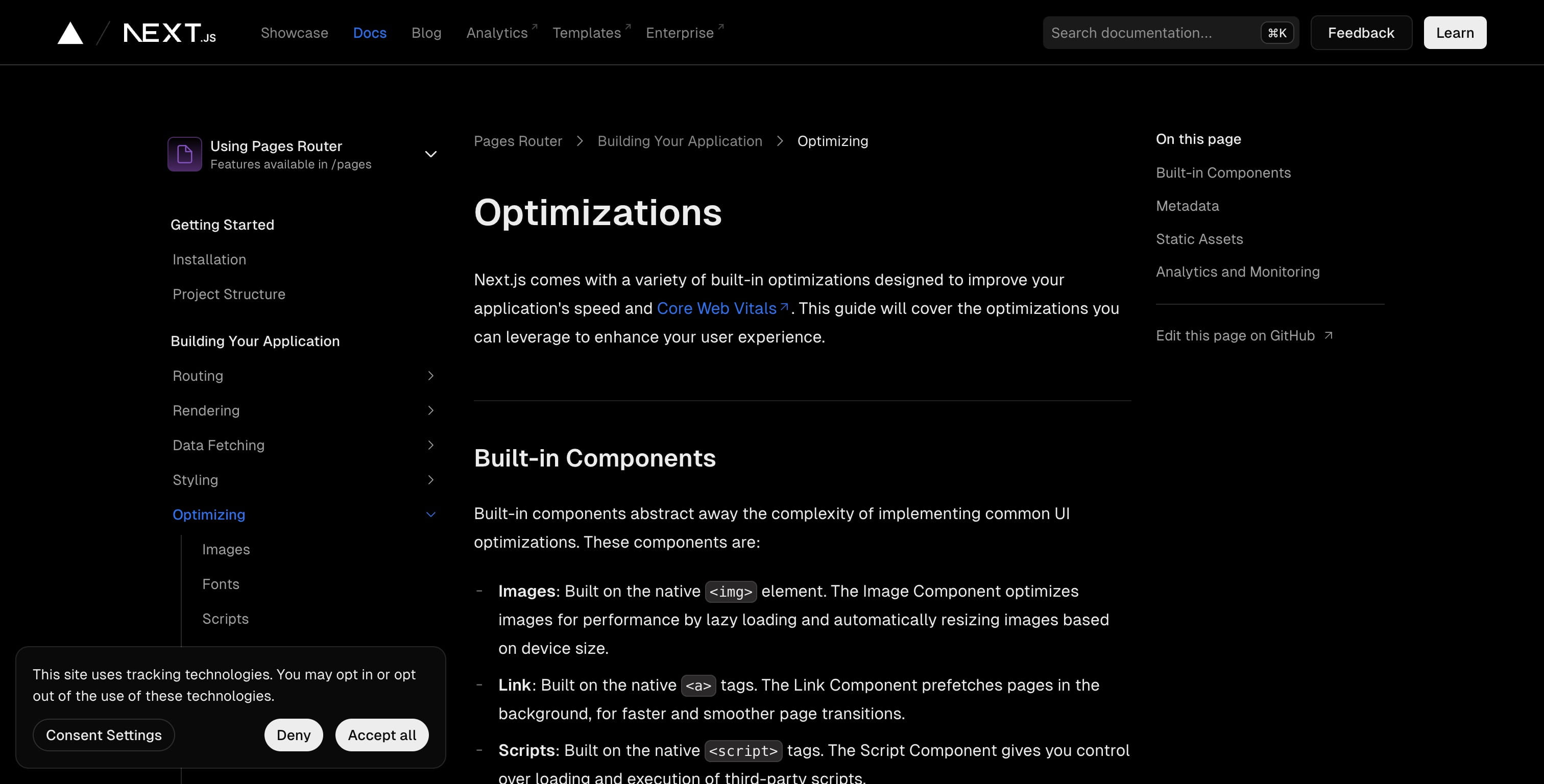 Building Your Application: Optimizing | Next.js