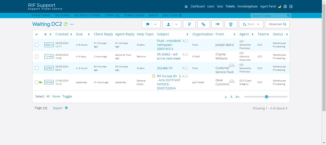 RIF Support :: Staff Control Panel